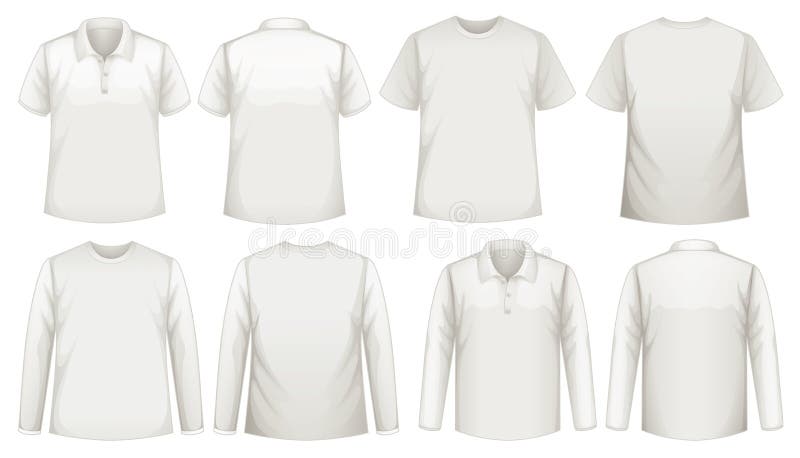 Set of Different Types of Shirt in Same Color Stock Vector ...