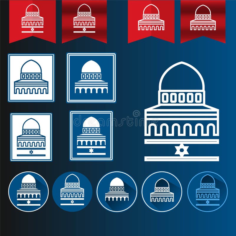 Set of Different Variants of a Historic Building Logos Stock Vector ...