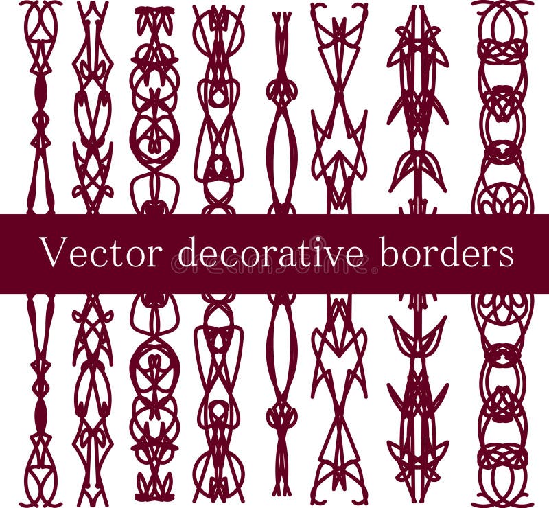 Set of Different Vector Borders Stock Vector - Illustration of mosaic ...