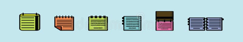 Set of Different Vector Note Papers Cartoon Icon Design Template with ...