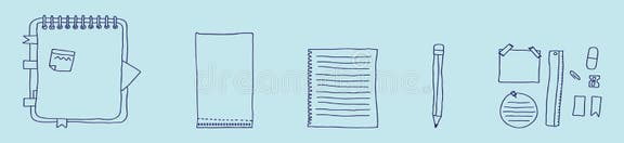 Set of Different Vector Note Papers Cartoon Icon Design Template with ...