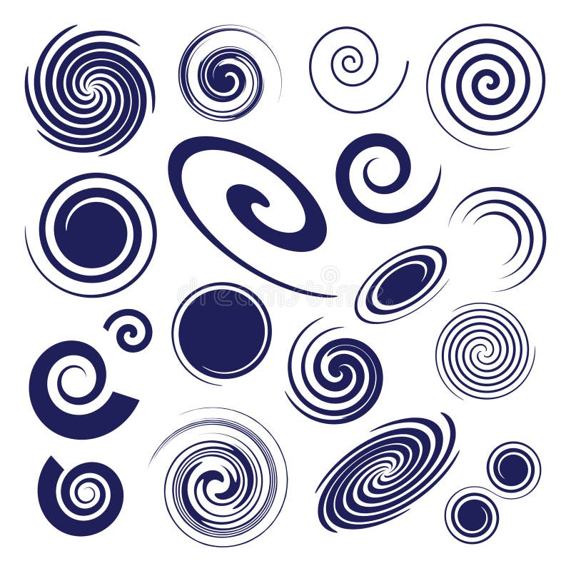 Set of Different Vector Spiral Design Elements Stock Vector ...
