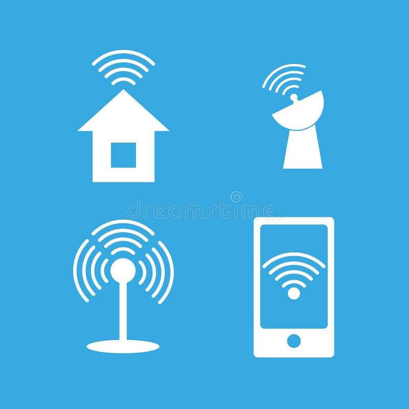 Set of Different Vector Wifi Icons for Communication and Remote Access ...
