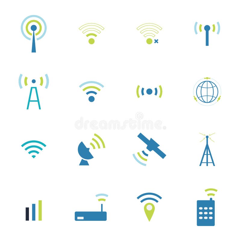 Set Different Vector Wireless and Wifi Icons Stock Vector ...
