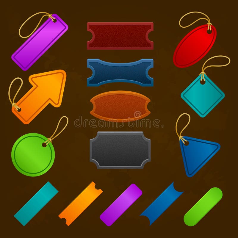 Collection of Different Vintage Colorful Design Labels Stock ...