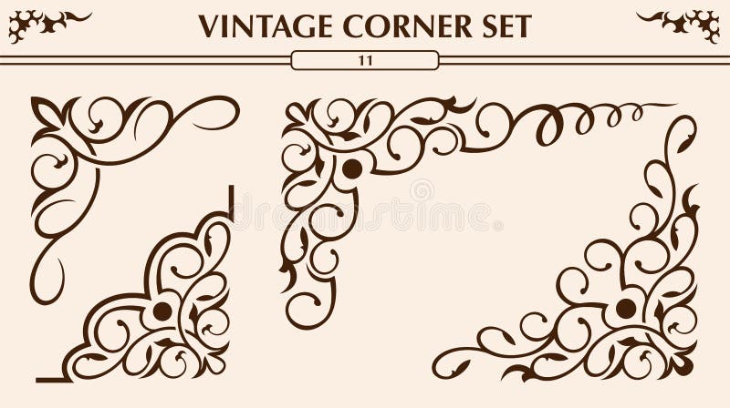 Vintage corner set stock vector. Illustration of ornament - 116268622