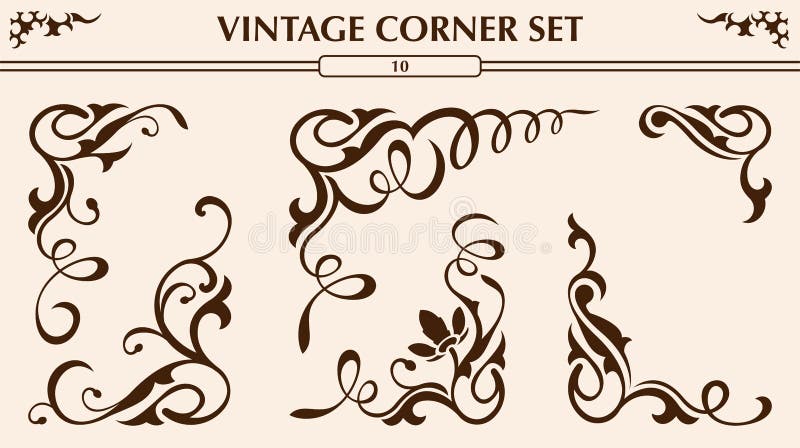 Vintage corner set stock vector. Illustration of corners - 116254124