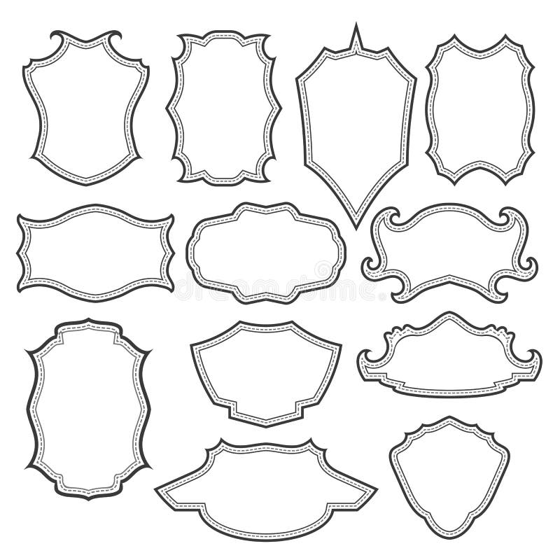 Set of Different Vintage Grey Frames Stock Vector - Illustration of ...