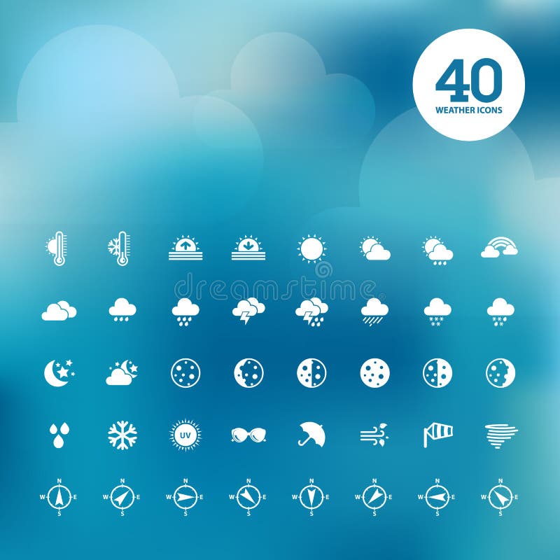 Weather widget and icons stock vector. Illustration of index - 29993060