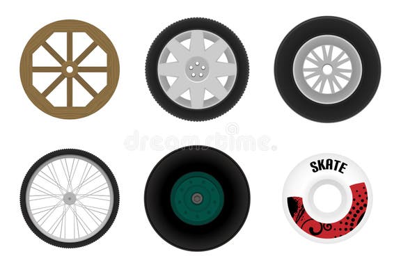 Set of different wheels stock vector. Illustration of airplane - 18855361
