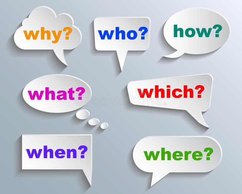 Set Different White Question Speech Bubble, Chat Sign - Vector Stock ...