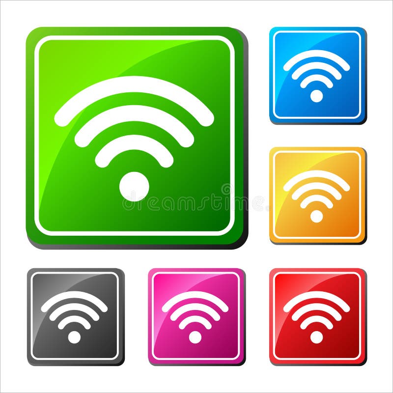 Set of Different Wifi Icons, Buttons for Design. Stock Illustration ...
