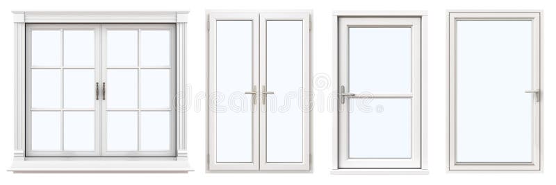 Set of Different Windows is Cut Out on a Transparent Background ...