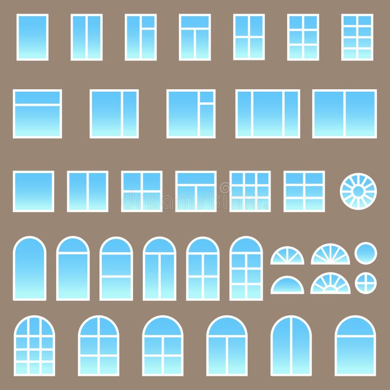Set of different windows stock vector. Illustration of model - 97840754
