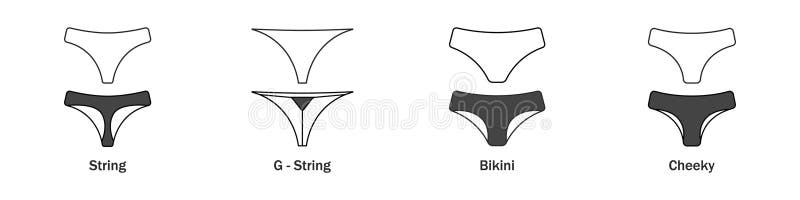 Women Panties Vector A Set Of Different Women Panties A Collection Of
