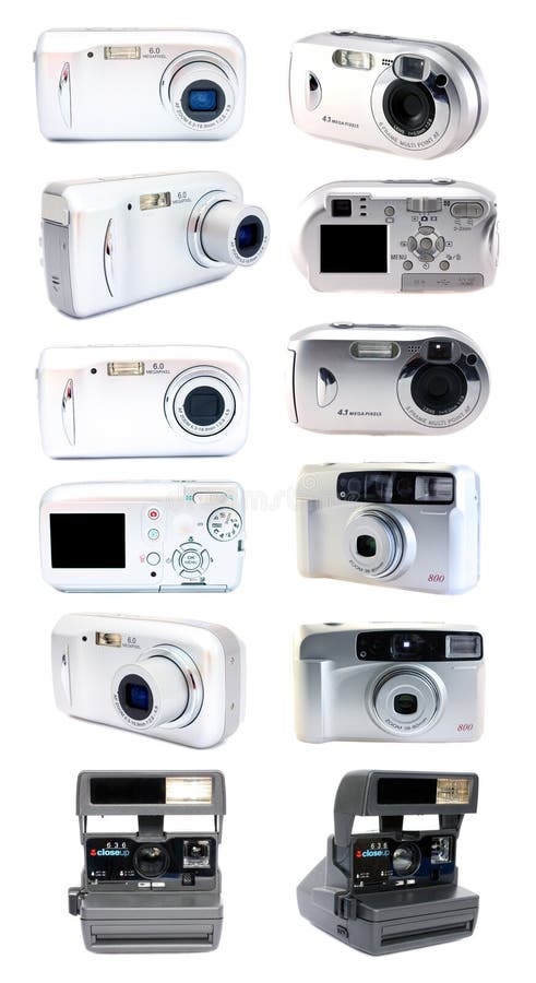 Set of Color Compact Digital Cameras Stock Illustration - Illustration ...