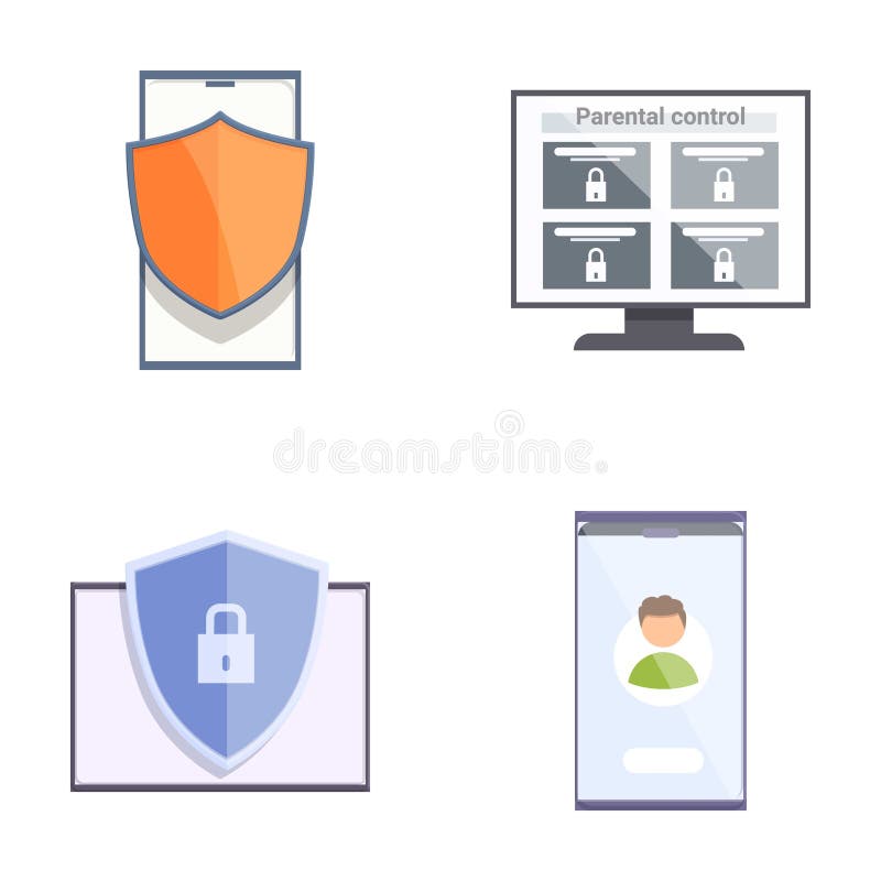 Set of Digital Security Icons Stock Vector - Illustration of ...