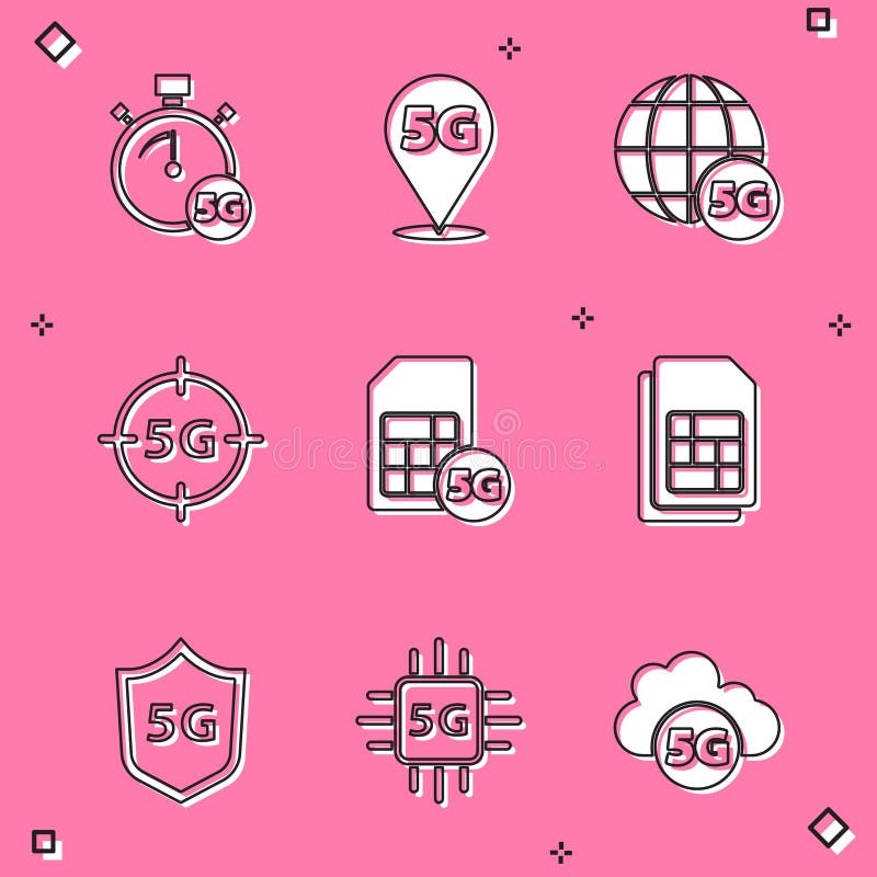 Set Digital Speed Meter 5G, Location Network, Sim Card, Card ...