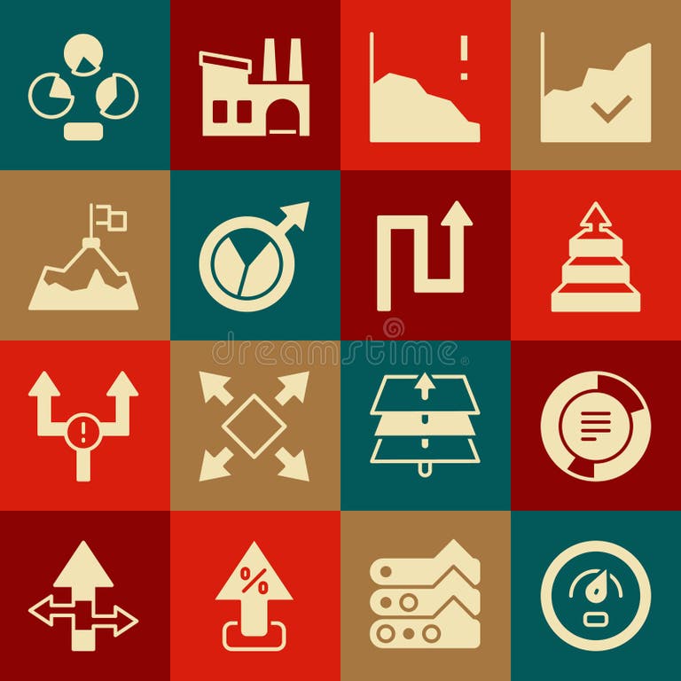 Set Digital Speed Meter, Pie Chart Infographic, Pyramid Infographics, Financial Growth Decrease ...