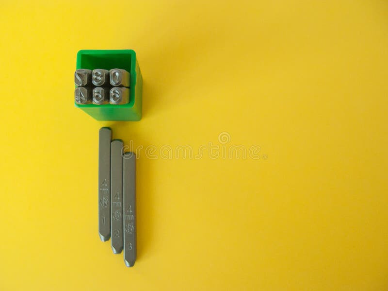 Set Digital Stamp Steel for Marking. Metalwork Tools Stock Image ...