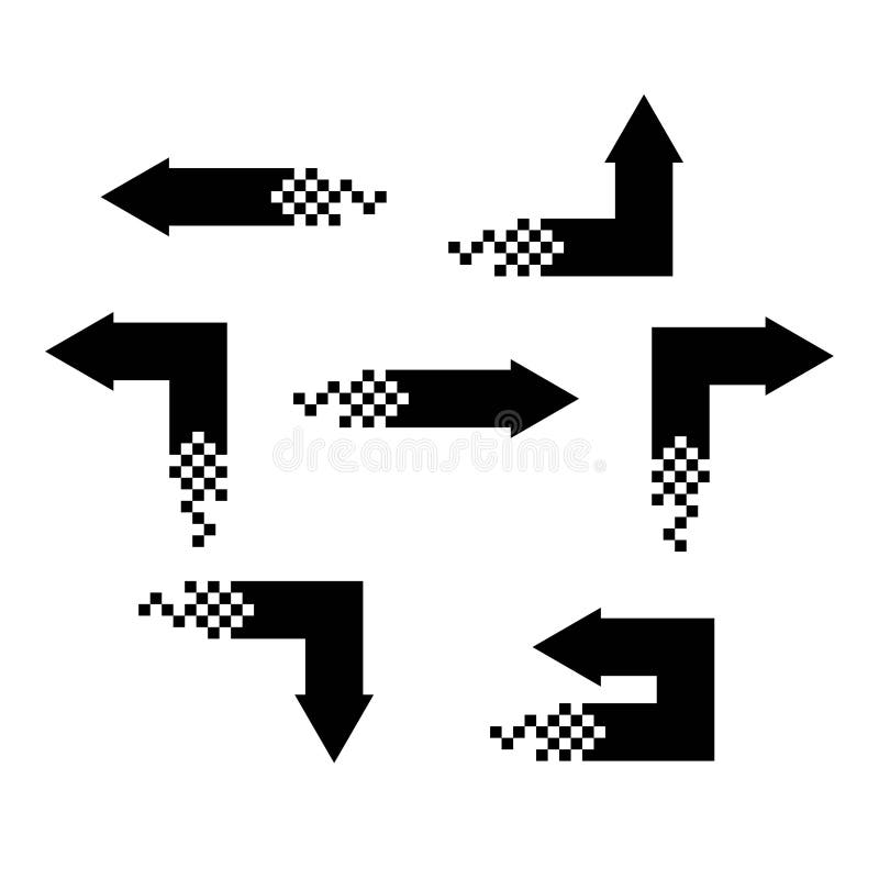 Set of Digital Tech Arrow Vector Illustration Stock Vector ...