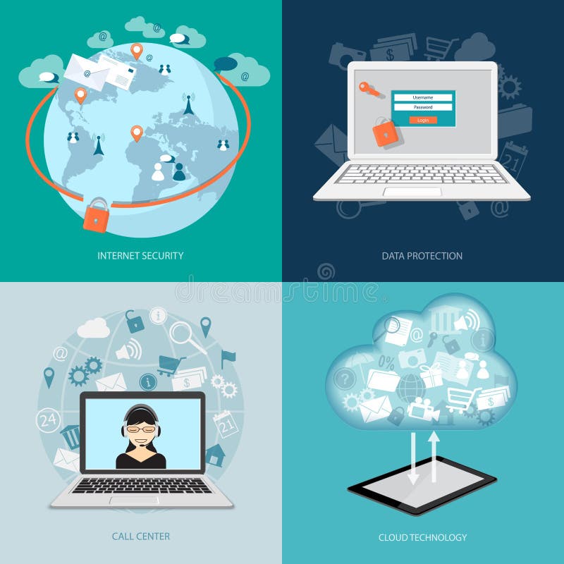 Set of Digital Technology Banners Stock Vector - Illustration of ...