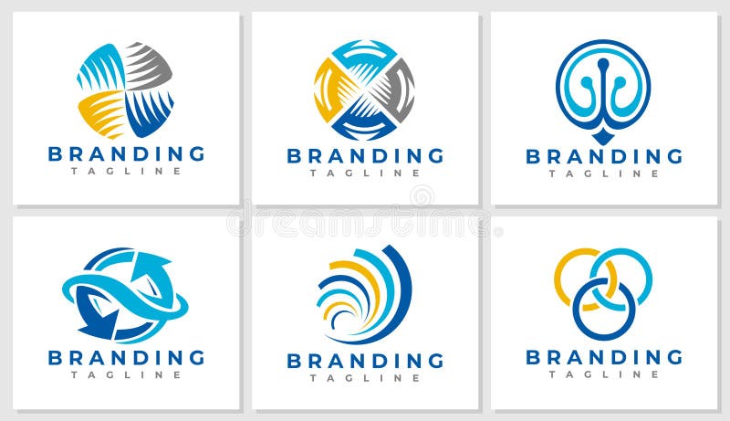 Set of Digital Technology Logo Design Branding. Modern Abstract Network ...