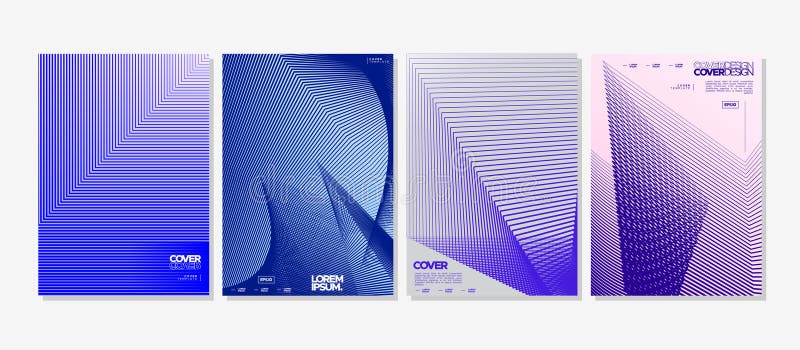 Set of Digital Technology Sharp Line Abstract Cover Design Stock Vector ...