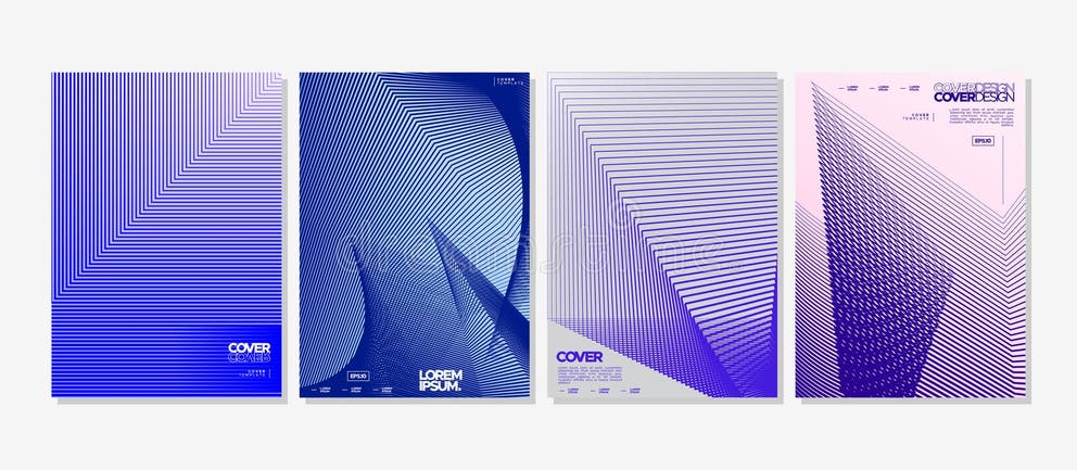 Set of Digital Technology Sharp Line Abstract Cover Design Stock Vector ...