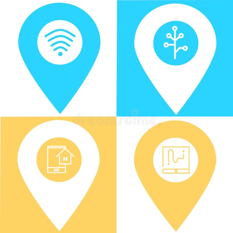 Set of Digital Technology Store Location Map Pin Pointer Icon. Element of Map Point for Mobile ...