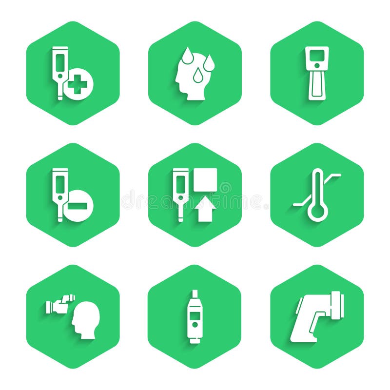 Set Digital Thermometer, Meteorology, Checking Body Temperature, and ...