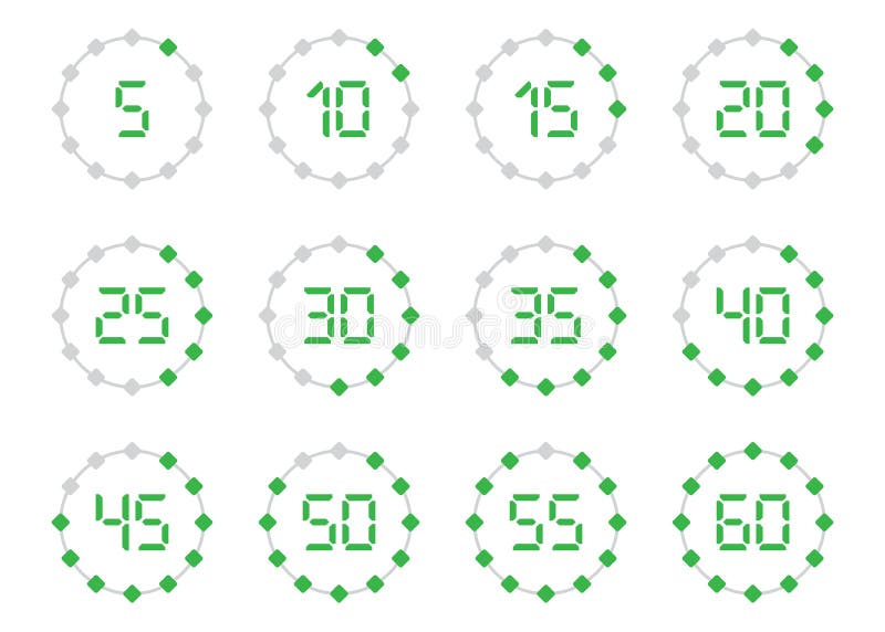 Set of Digital Timer, Clock and Watch for Design. Vector Illustration ...