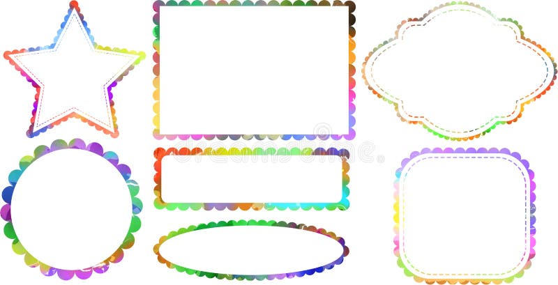 Watercolor Label Borders stock illustration. Illustration of style ...