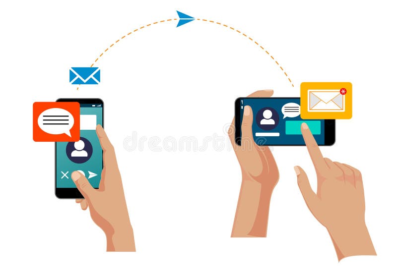 Set of Direct Message Process Concept. Eps Vector .. Stock Vector ...