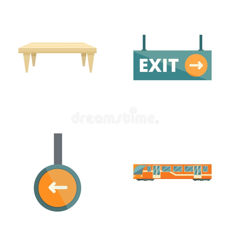 Set of Directional Icons and Public Elements Stock Vector ...