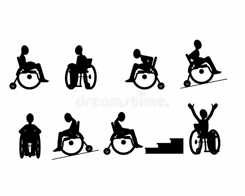 Set of disabled icons stock vector. Illustration of assistance - 46387049