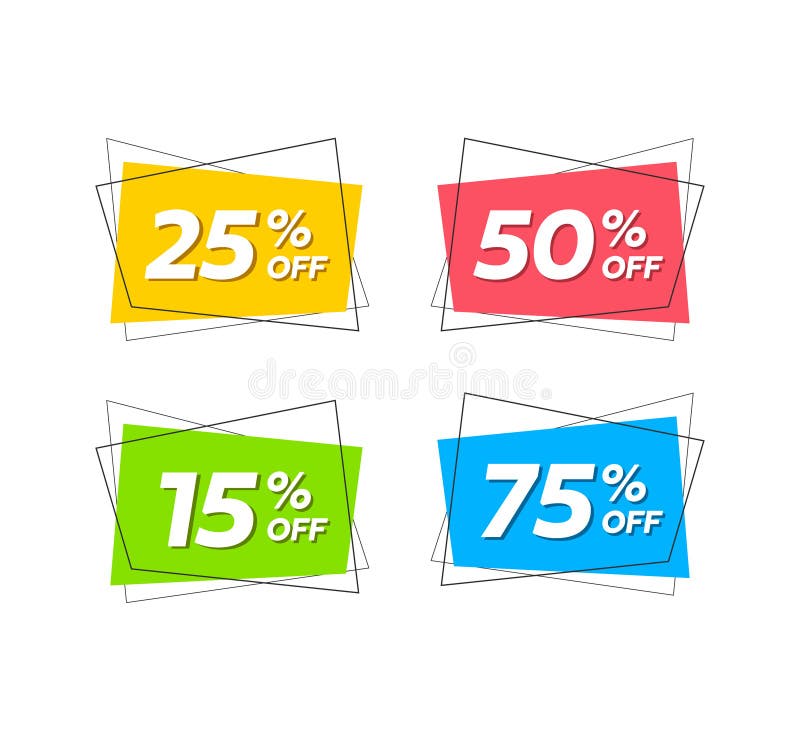 Set of discount banners. stock vector. Illustration of trendy - 217457842