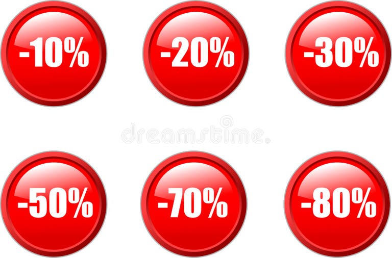 Set of discount buttons. stock vector. Illustration of advertisment ...