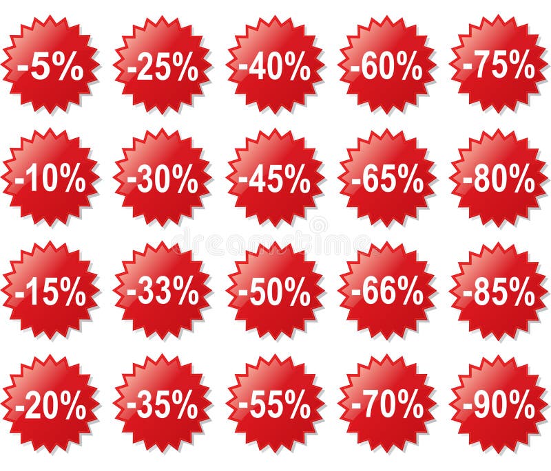 Set Discount Percent - Vector Stock Vector - Illustration of collection ...