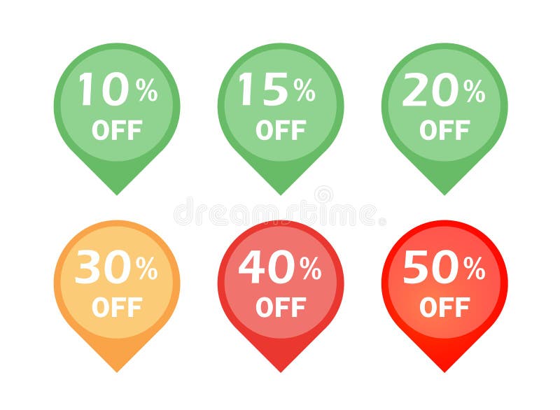 Set of discount sign icon stock vector. Illustration of offer - 46066024