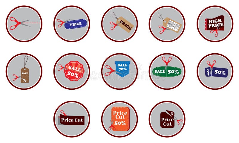 Set of Discount Tag Concepts. Vector Illustration Decorative Background ...
