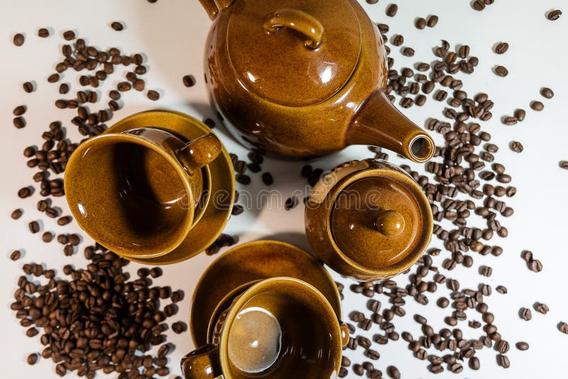 Set of Dishes for Coffee. Coffee Set. Coffee. Stock Photo - Image of ...