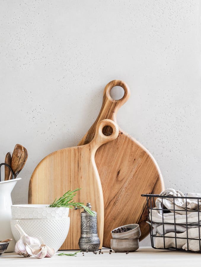 Set of Dishes and Kitchen Utensils Background, Home Kitchen Decor ...