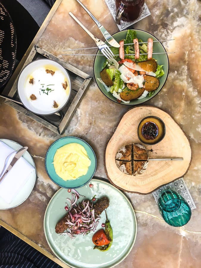 Set of dishes for lunch stock photo. Image of breakfast - 92689436