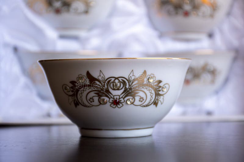 A Set of Dishes for Tea Drinking, Tea Bowls in a Box. Stock Image ...