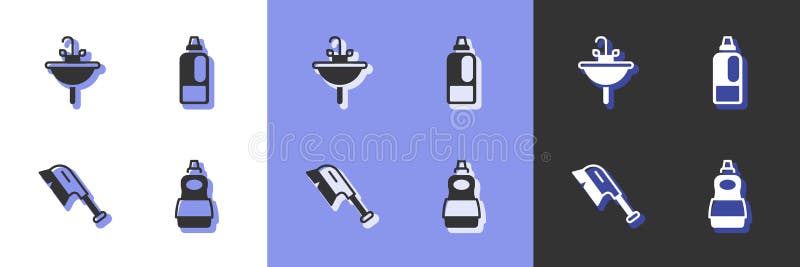 Set Dishwashing Liquid Bottle, Washbasin, Brush for Cleaning and Bottle ...
