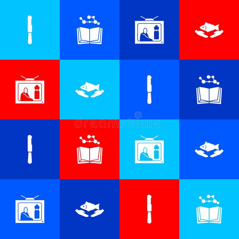 Set Disposable Plastic Knife, Open Book, Stop Pollution and Fish Care ...