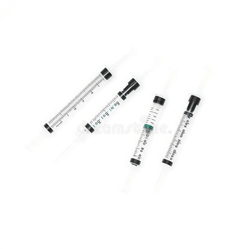 A Set of Disposable Syringes in Different Sizes, Arranged on a Clean ...