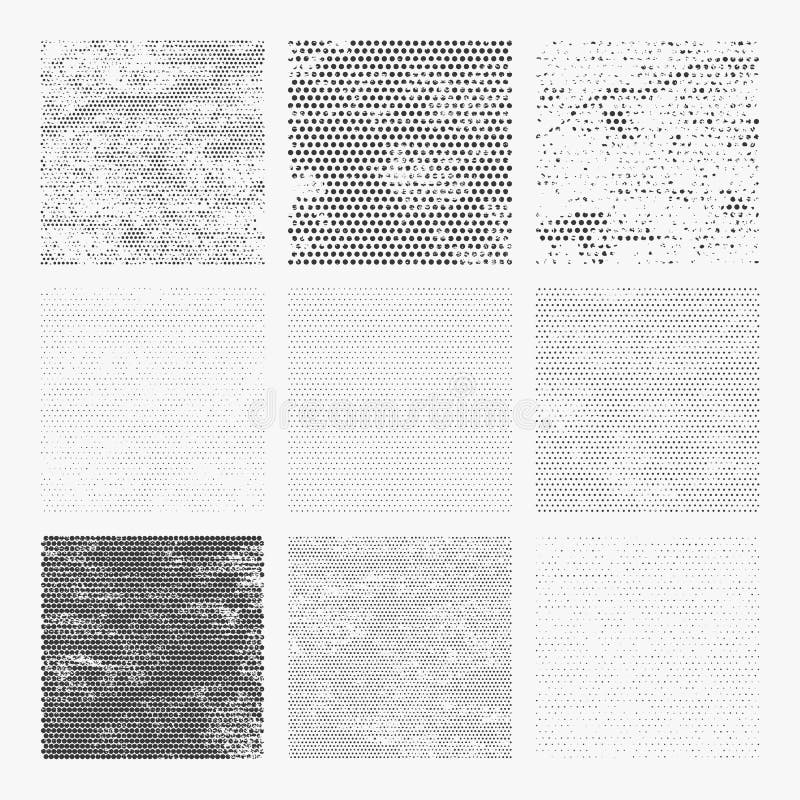 Set of Distressed Halftone Textures. Stock Vector - Illustration of ...
