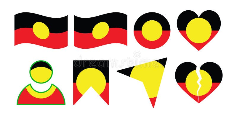 Collection of Aboriginal Australian Flag Designs. Stock Vector ...